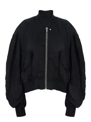 Rick Owens Ruched Bomber Jacket - Black