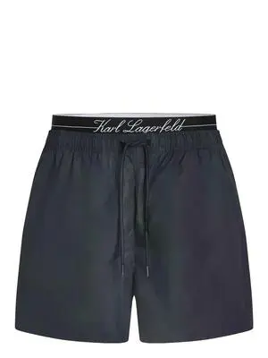 Karl Lagerfeld Double-waistband Swim Shorts - Blue