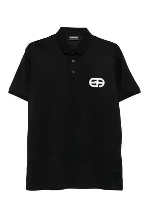 Emporio Armani Eagle-logo Polo Shirt - Black