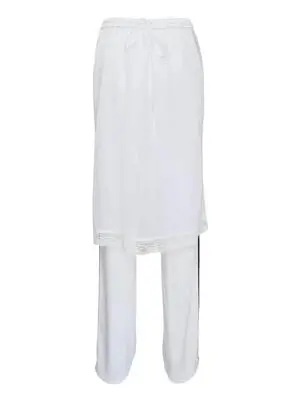 PUSHBUTTON Lace-trim Trousers - White