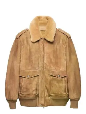 Prada Suede Bomber Jacket - Brown