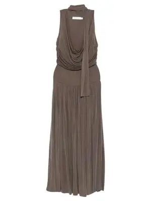 AYA MUSE Alyve Ruched Midi Dress - Brown