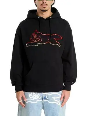 BILLIONAIRE BOYS CLUB - ICE CREAM Popover Crystal Running-dog Hoodie - Black