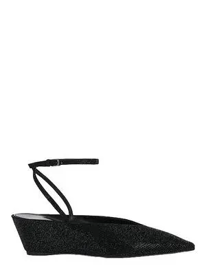 Tory Burch Embellished Wedge Slingbacks - Black