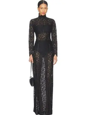 DEME BY GABRIELLA The Melora Lace Maxi Dress - Black