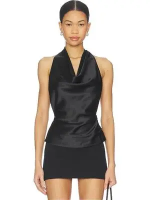ALL THE WAYS Peyton Drape Top - Black
