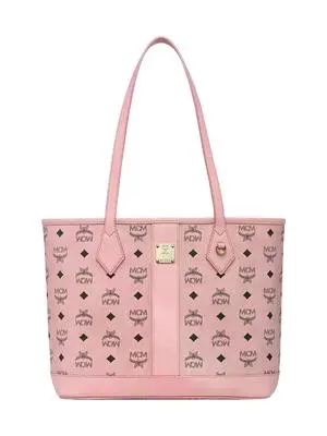 Mcm Small Logo-print Tote Bag - Pink