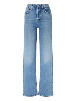 AGOLDE Ren Long High-rise Straight-leg Jeans - Blue