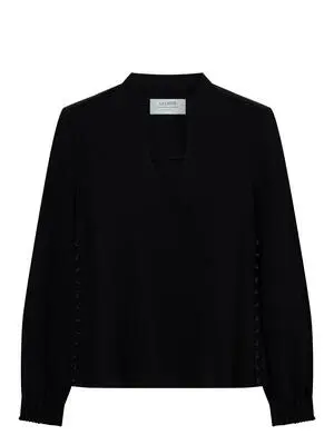 LA LIGNE Francine Button-detailed Crepe Blouse - Black