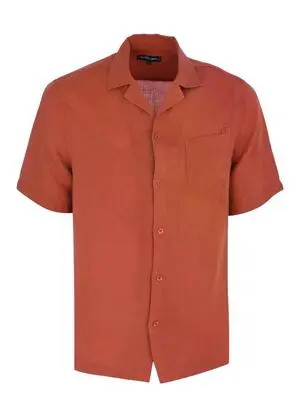 Frescobol Carioca Angelo Chest-pocket Short-sleeve Shirt - Orange