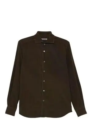 Corneliani Buttoned Corduroy Shirt - Brown