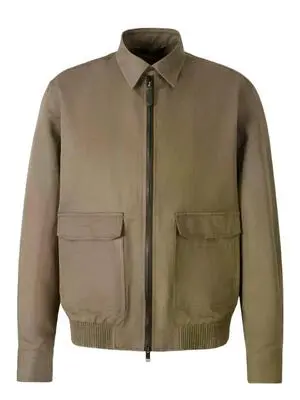 Brioni Patch-detail Zip-up Jacket - Green