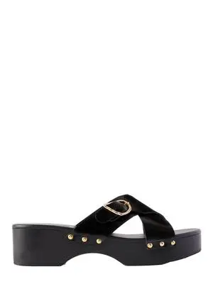 ANCIENT GREEK SANDALS Marilisa Sabot Studded Leather Clogs - Black