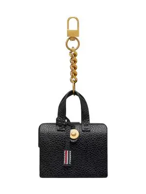 Thom Browne Leather Bag Charm - Black