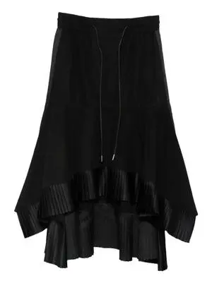 Sacai Pleated Drawstring Skirt - Black