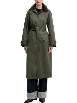 Abercrombie Corduroy-collar Coat - Green