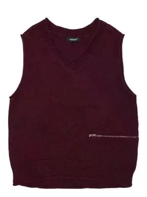 Undercover Zip V-neck Vest - Red
