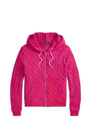 Polo Ralph Lauren Cable-knit Zip-up Hoodie - Pink
