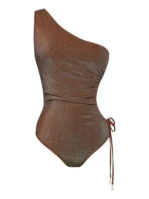 Johanna Ortiz Whispering One-shoulder One Piece - Brown