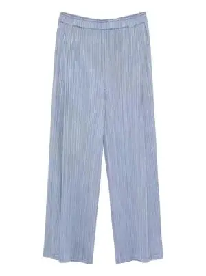 Issey Miyake Slim Leg Pleated Trousers - Blue