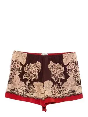 BODE Floral Tap Shorts - Red