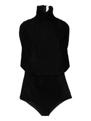 Magda Butrym Draped High-neck Bodysuit - Black