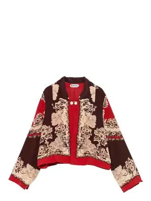BODE Floral Print Button Jacket - Red