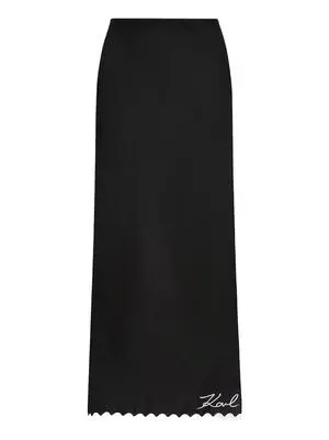 Karl Lagerfeld Scallop-trim Skirt - Black