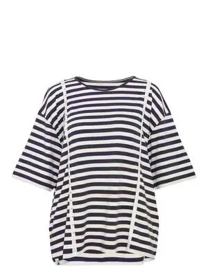 PUSHBUTTON Striped Buttoned T-Shirt