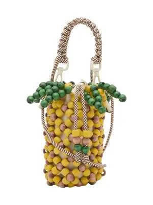 ALEMAIS Wood Bead Pineapple Mini Bag - Multi