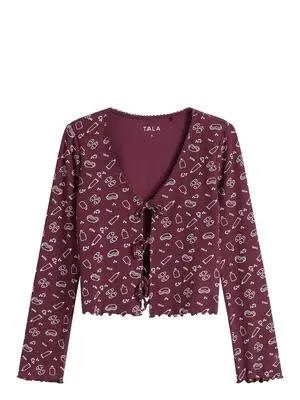 TALA Sleep Lounge Tie Cardigan - Port