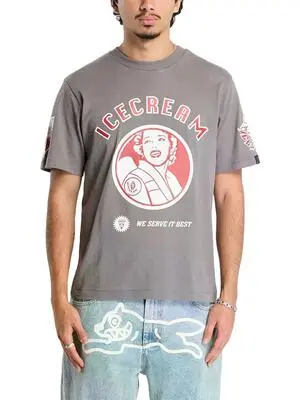 BILLIONAIRE BOYS CLUB - ICE CREAM Multi Graphic T-shirt - Grey
