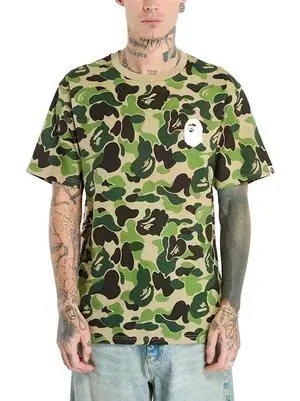 A BATHING APE Camouflage Logo T-shirt - Green