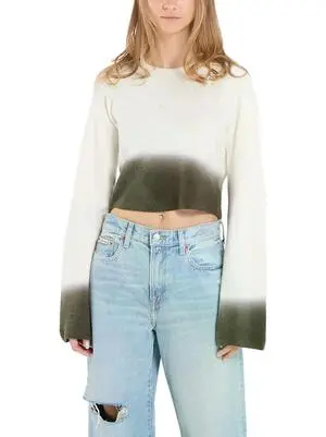 DIME Cropped Long-sleeve Top - White