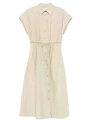 Brandon Maxwell Blake Eyelet Shirt Dress - Neutrals
