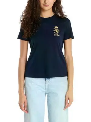Tommy Hilfiger Crest Embroidery Crew Neck T-shirt - Blue