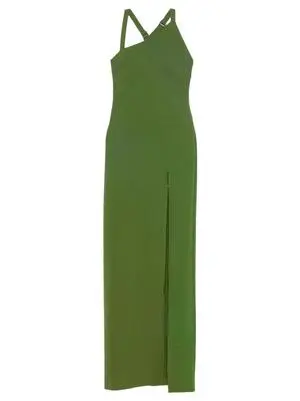Attico Asymmetric-neck Maxi Dress - Green