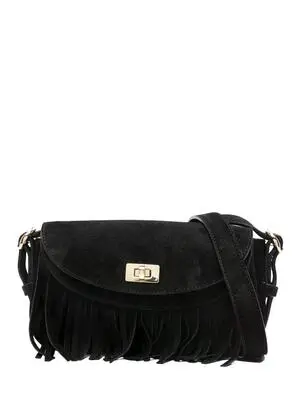 Sandro Mini Fringed Crossbody Bag - Black