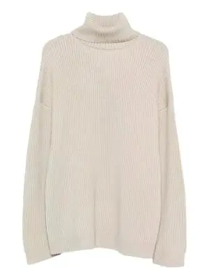 ENTIRE STUDIOS Roll Neck Ribbed Sweater - Neutrals