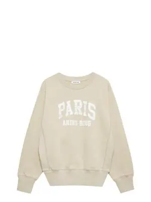 ANINE BING Anine Bing Harry Shrunken Paris Sweatshirt Beige