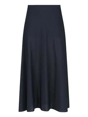 JIL SANDER Fluid Viscose Midi Skirt - Navy