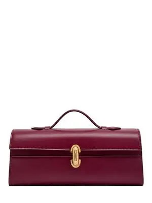 Savette Symmetry Slim Leather Pochette - Plum