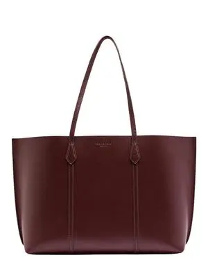Tory Burch Perry Grained Leather Tote Bag - Burgundy
