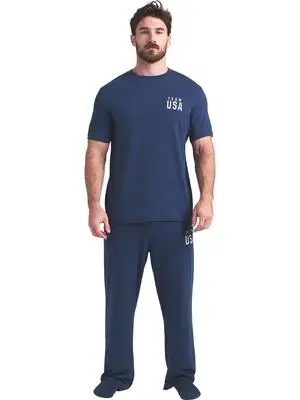 SKIMS Team Usa Jersey Sleep T-shirt - Navy