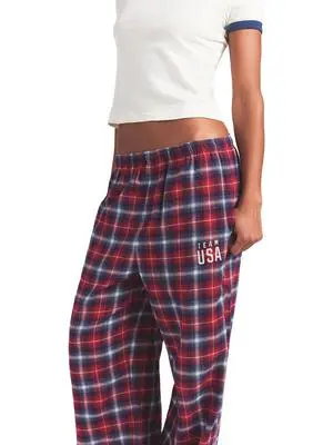 SKIMS For Team Usa Flannel Sleep Pant - Red Plaid