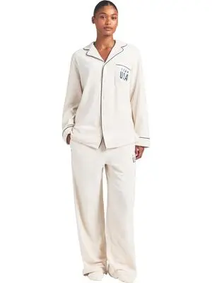 SKIMS For Team Usa Fleece Olympic Oversized Sleep Top - Ecru