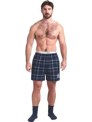 SKIMS Team Usa Flannel Sleep Shorts - Navy Plaid