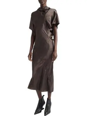 Rick Owens Seb Satin Midi Dress - Dark Dust