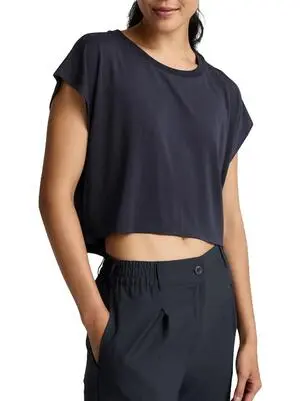 Beyond Yoga Studio Knit Crop T-Shirt Nocturnal Navy