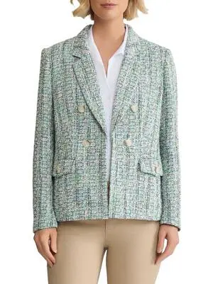 Jones New York Tweed Open-front Blazer - Kelly Multi